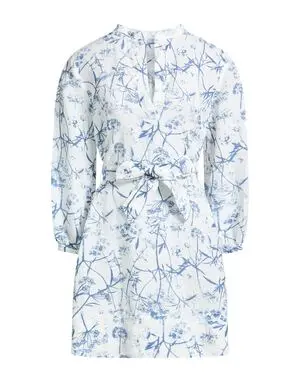120% Lino Mini Linen Floral-print Dress