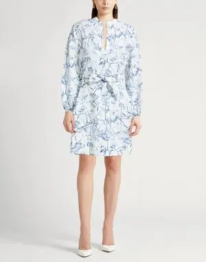 120% Lino Mini Linen Floral-print Dress