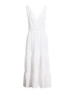 120% Lino Maxi Dress Size Linen - White