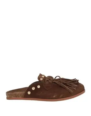 EMANUÉLLE VEE Leather Clogs - Brown
