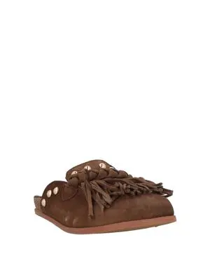 EMANUÉLLE VEE Leather Clogs - Brown
