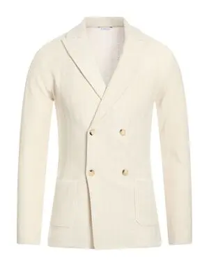 MANUEL RITZ Pointelle-knit Double-breasted Blazer - Beige