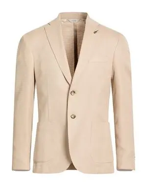 PAOLONI Blazer Size Cotton, Elastane - Beige