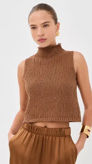 Sablyn Atticus Roll Neck Cropped Tank