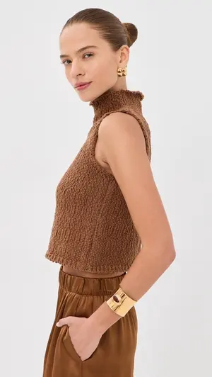 Sablyn Atticus Roll Neck Cropped Tank