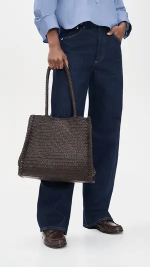 Madewell The Lexington Woven Leather Tote - Coffee Bean
