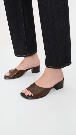 LEMAIRE Square Heeled Mules 55mm