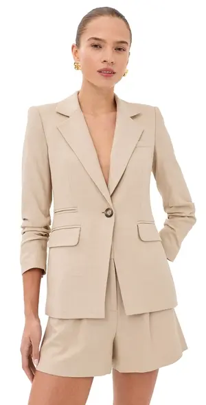 Veronica Beard Battista Dickey Jacket - Stone Khaki