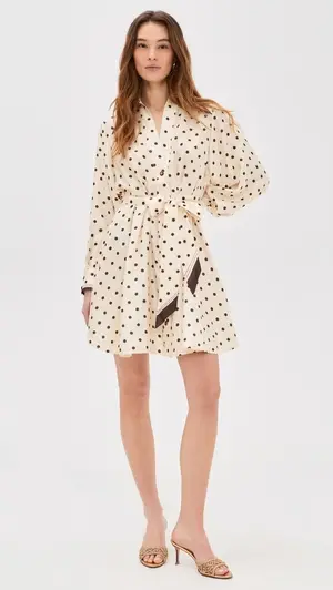 Zimmermann Dot Tuck Mini Dress