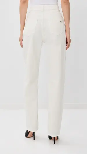 AREA Crystal Fray Slit Jeans