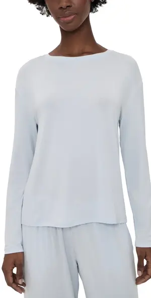 Eberjey Gisele Separates Long Sleeve Top - Ice Blue
