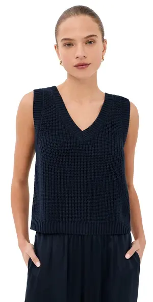 Sablyn Lili V Neck Tank - Midnight Navy