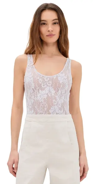 Zimmermann Lace Scoop Neck Bodysuit