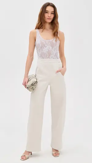 Zimmermann Lace Scoop Neck Bodysuit