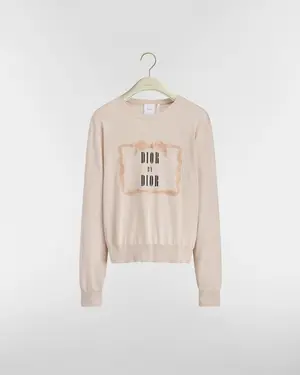 Dior Book Cover Sweater - Beige And Black Silk Knit