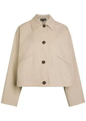 Emporio Armani Cotton-twill Jacket - Light Brown