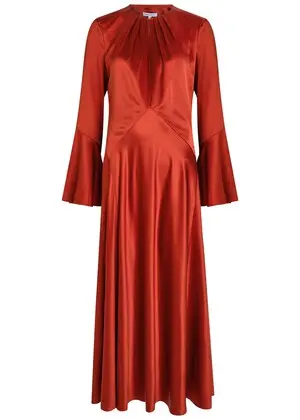 Veronica Beard Ezri Silk-blend Midi Dress - Red