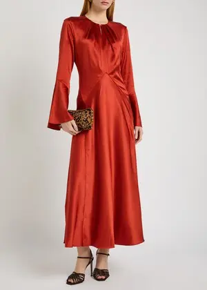 Veronica Beard Ezri Silk-blend Midi Dress - Red