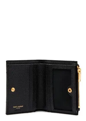 Saint Laurent Cassandre Pebbled Leather Wallet