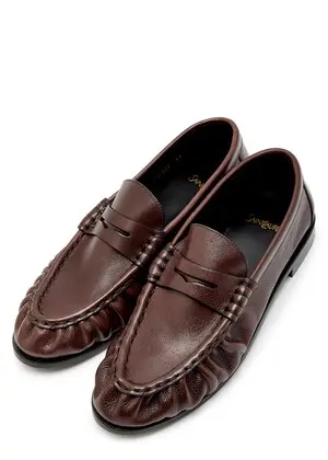 Saint Laurent Le Loafer 15 Leather Loafers - Brown