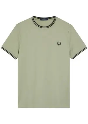 Fred Perry Embroidered Logo Cotton T-shirt - Green