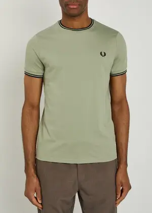 Fred Perry Embroidered Logo Cotton T-shirt - Green
