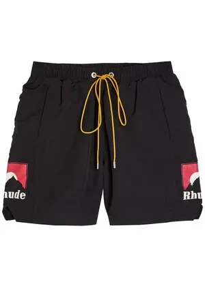 Rhude Moonlight Print Nylon Shorts - Black