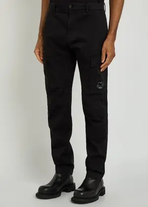 C.P. COMPANY Straight-leg Stretch-cotton Cargo Trousers - Black