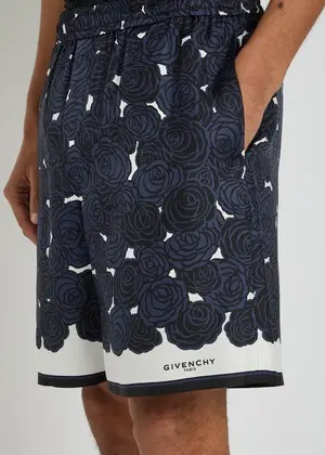 Givenchy Floral-print Silk Shorts