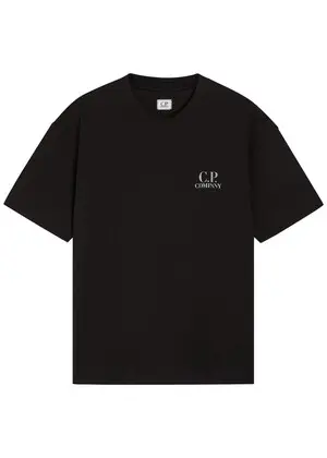 C.P. COMPANY Logo Print Cotton T-shirt - Black