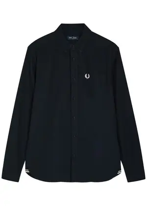 Fred Perry Oxford Logo-embroidered Cotton Shirt - Navy