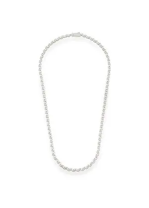 CERNUCCI Mixed Square Stone Tennis Chain Necklace - Silver