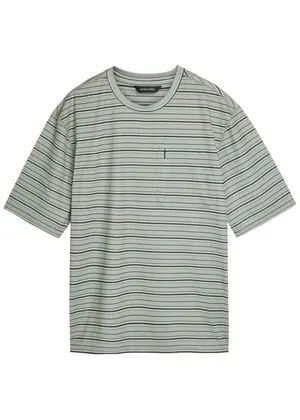 HIKING PATROL Striped Stretch-jersey T-shirt - Grey
