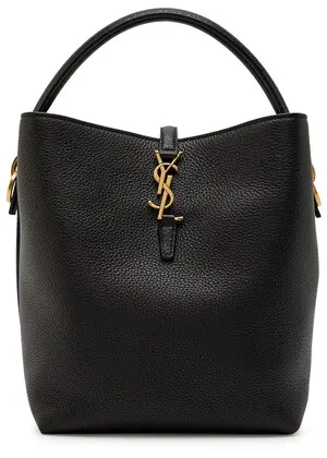 Saint Laurent Le 37 Grained Leather Bucket Bag - Black