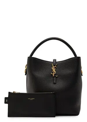 Saint Laurent Le 37 Grained Leather Bucket Bag - Black