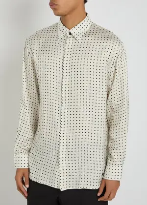 Emporio Armani Patterned Satin Shirt - White