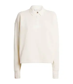 Rag & Bone Cotton Terry Vintage Polo Sweatshirt - Beige