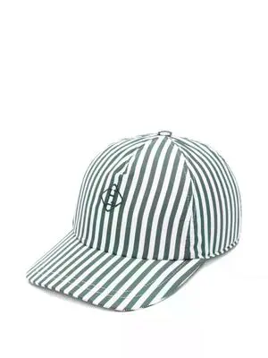 Herno Striped Cotton Cap - Green
