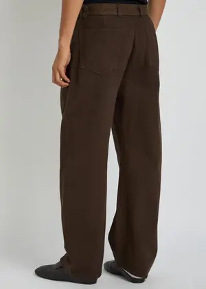 LEMAIRE Belted Denim Trousers - Brown