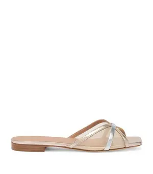 MALONE SOULIERS Mesh Perla Flat Mules - Nude