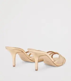 MALONE SOULIERS Mesh And Leather Perla Mules - Beige