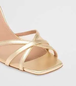MALONE SOULIERS Mesh And Leather Perla Mules - Beige