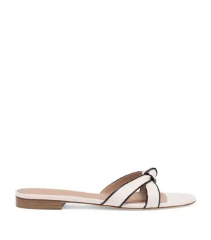 MALONE SOULIERS Nappa Leather Raquel Flat Sandals - White