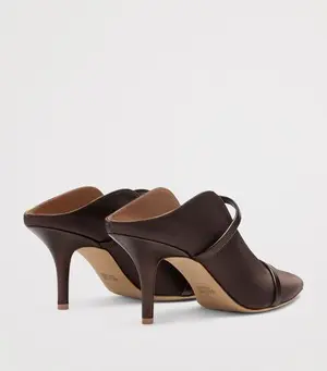 MALONE SOULIERS Maureen 70 Satin Mules - Brown