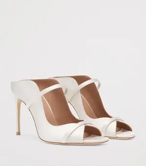 MALONE SOULIERS Satin Noah Heeled Sandals - Ivory
