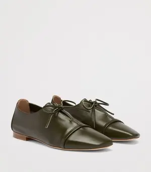 MALONE SOULIERS Nappa Leather Jean Flats - Green