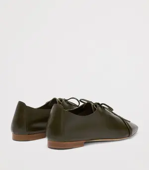 MALONE SOULIERS Nappa Leather Jean Flats - Green
