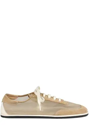 Dear Frances Mesh And Suede Sneakers - Beige