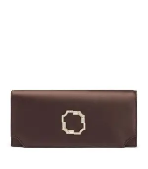 MALONE SOULIERS Satin Vivien Evening Clutch Bag - Brown