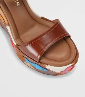 Kurt Geiger Leather Patchwork Platform Sandals 130